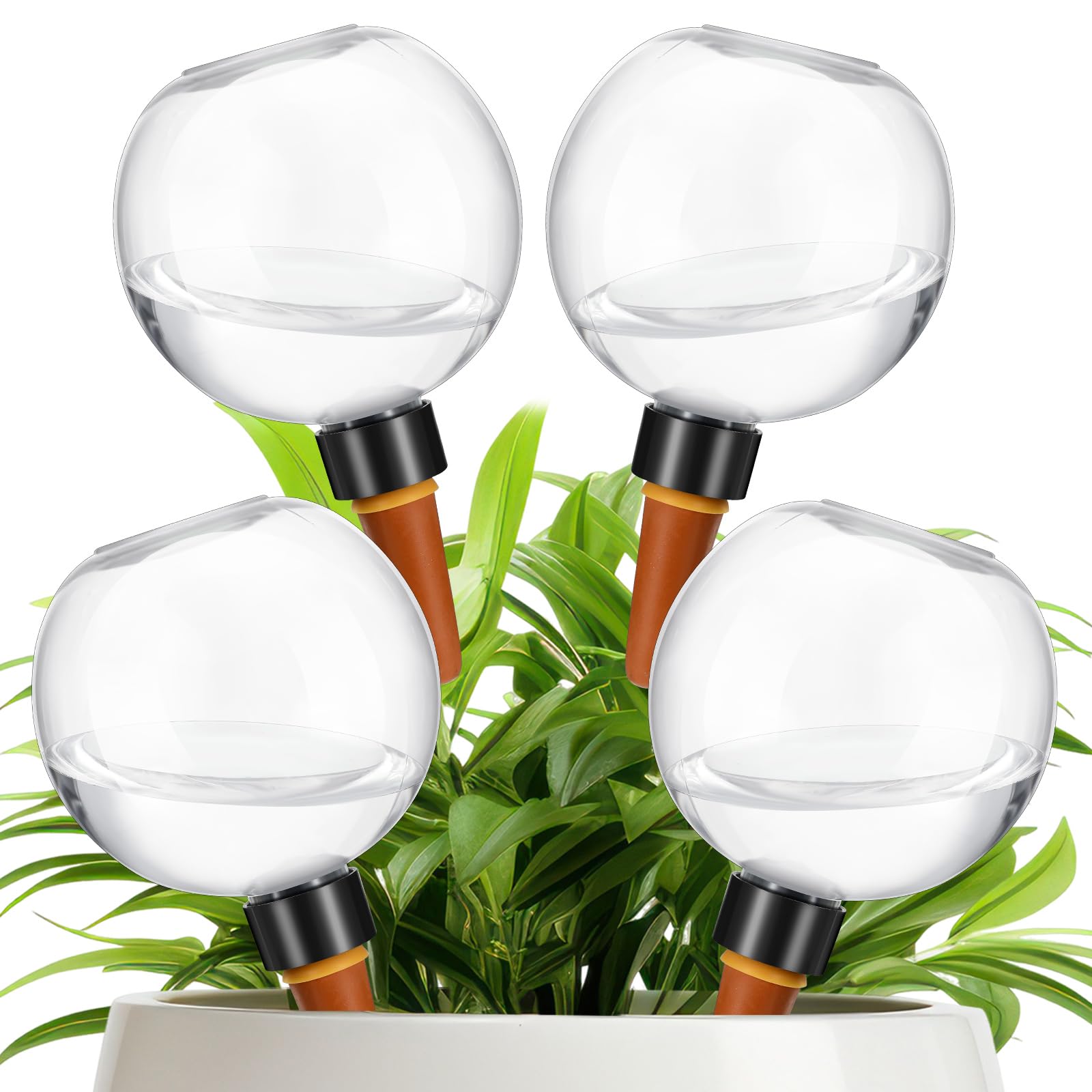 Domensi 4 Pcs Watering Globes Automatic Plastic Self Watering Planter Insert Waterer Watering Bulbs 17 oz for Indoor Plants Drip Irrigation Plant Watering Devices with Slow Release Control for Garden