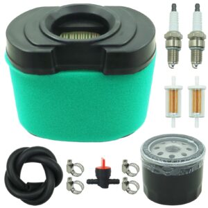 792105 air filter with 492932 oil filter kit compatible with briggs & stratton 407777 40g777 40h777 v-twin 16 hp-27 hp lawn mower engine