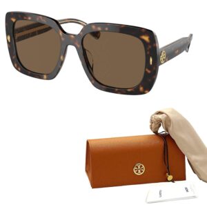 Tory Burch TY7193U 172873 56MM Dark Tortoise/Dark Brown Square Sunglasses for Women + BUNDLE With Deisgner iWear Complimentary Eyewear Kit