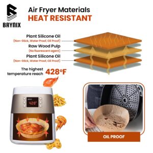 Air Fryer Liners, 150Pcs Non-Stick Waterproof Liners Disposable Air Fryer Liner Heat-Resistant Food Grade Parchment for Roasting Cooking Microwave (6.3 Inch)