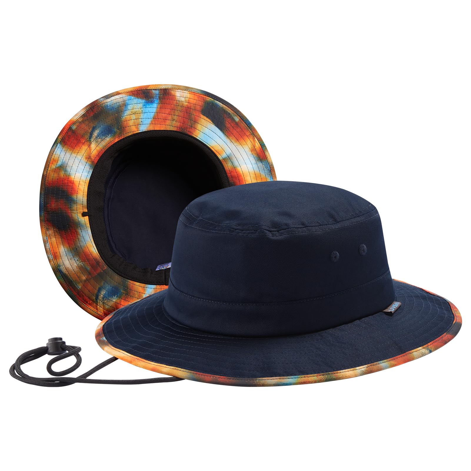 UVSAI UPF 50+ Foldable Sun Hat Patterned Under Brim Bucket Hats for Summer Hiking Fishing Beach Safari Men Women Navy