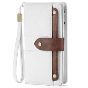 falan mule womens pu leather wallet large capacity bifold rfid blocking card holder with zipper coin pocket