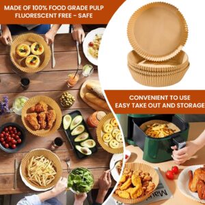 Air Fryer Liners, 150Pcs Non-Stick Waterproof Liners Disposable Air Fryer Liner Heat-Resistant Food Grade Parchment for Roasting Cooking Microwave (6.3 Inch)