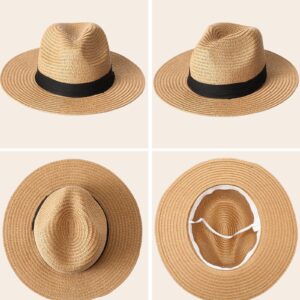 Glitopper 5 Pcs Women Beach Hat and Straw Crossbody Bag Rattan Earrings Sunglasses Summer Shoulder Bag for Summer Beach