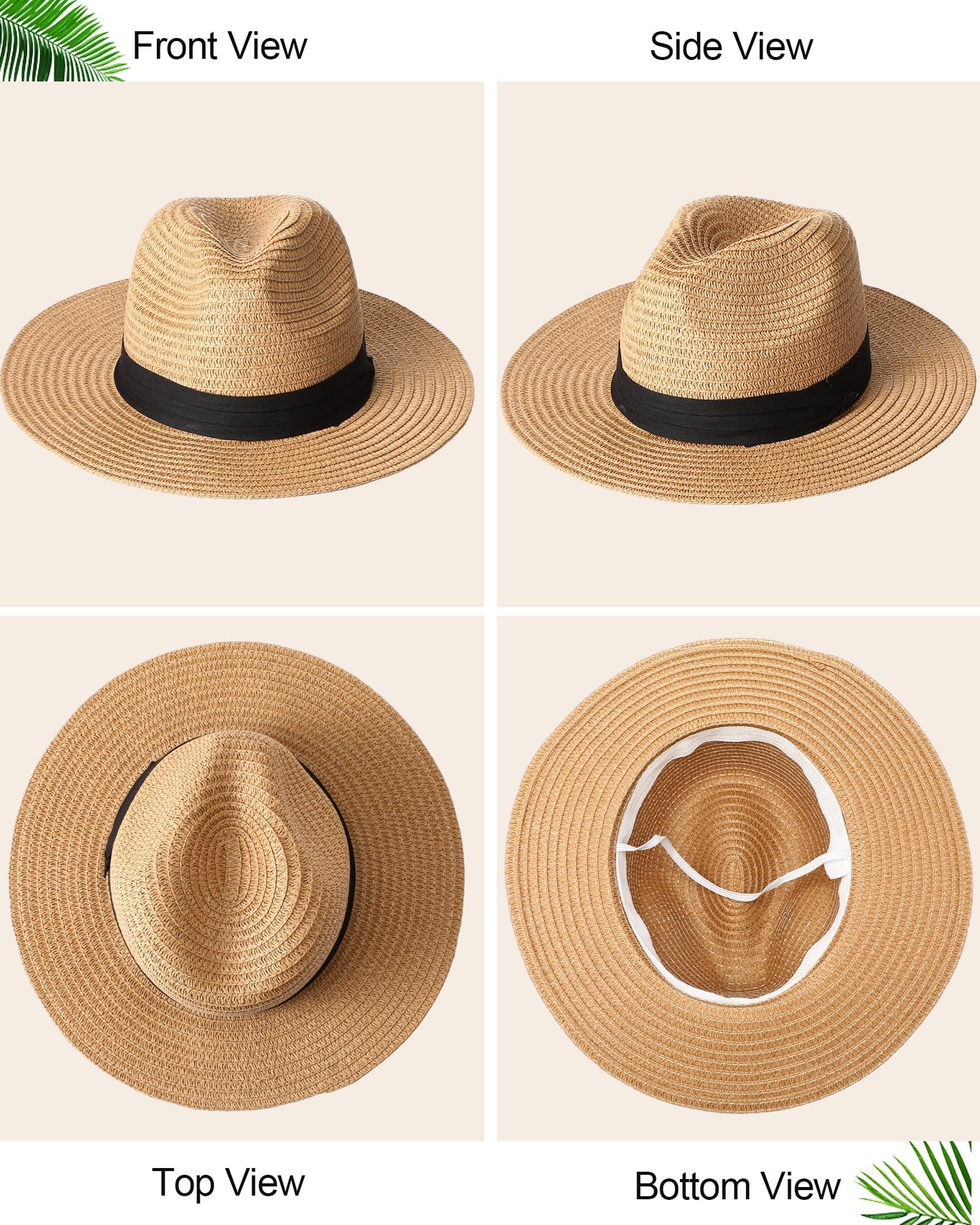 Glitopper 5 Pcs Women Beach Hat and Straw Crossbody Bag Rattan Earrings Sunglasses Summer Shoulder Bag for Summer Beach