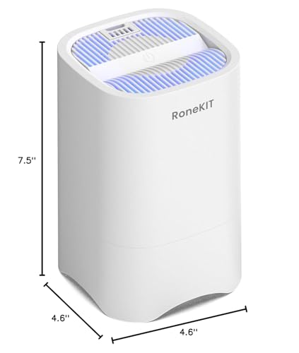 RoneKIT Small Air Purifiers for Home, HEPA Air Purifiers for Small Room, Portable Mini Air Purifier for Office, Desktop, Bedroom, Quiet Air Cleaner for Smoke, Dust, Odor(White)