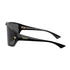 Versace VE 4461 GB1/87 Black Plastic Shield Sunglasses Grey Lens