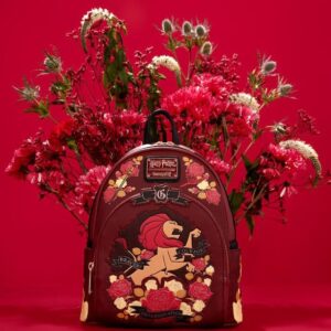 Loungefly Harry Potter Gryffindor House Floral Tattoo Mini Backpack