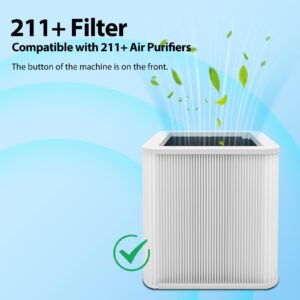 1 Pack 211+ Filter Replacement Compatible with 211+ Air Purifier, 2-In-1 H13 211+ Hepa Filter and Activated Carbon Filter