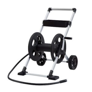 liberty garden 304 explorer two wheel hose reel cart, aluminum, holds 250-feet of 5/8" hose