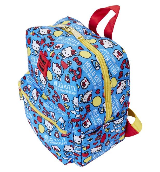 Loungefly Sanrio Hello Kitty 50th Anniversary All Over Print Square Nylon Mini Backpack