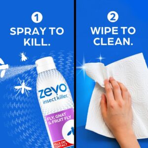 Zevo Flying Insect Bug Spray: Aerosol Spray Kills Fruit Flies, Gnats, Mosquitoes and Moths - for Indoor and Outdoor Use (3 Bottles)