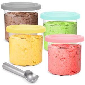 bitinfc creami pint containers replacement for ninja creami pints and lids - 4 pack, creami pints cup compatible with ninja nc301, nc300, nc299amz series ice cream maker, 16oz