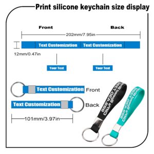 Harborway 30/100/500PCS Personalized Silicone Keychains Backpack Key Cellphone, Custom Rubber Keychain With Text Short Keyrings for Events, Company, Motivation Adults