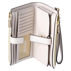 Michael Kors Jet Set Travel Large Double Zip Wallet MK Signature Multi Python Design (Light Cream)