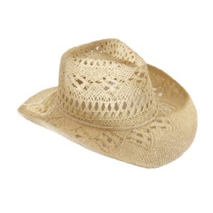 twinyarh straw cowboy hats for women sparkly western cowgirl hat for holiday party foldable vacation beach sun hat with wide brim,beige