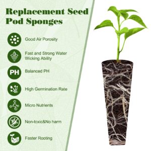 AFFLAT Hydroponics Grow Sponges,Replacement Root Growth Sponges Seed Pods Used with Hydropnics Garden,Seed Starter Sponges Kit for Hydroponic Indoor Garden System (50 Packs)