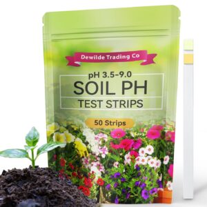 soil ph paper test kit – 50 tester strips (3.5-9 range) – use for testing garden home lawn grass vegetable gardening dirt yard compost outdoor and indoor plants…