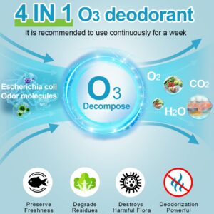 NEWEST [4 in 1] Fridge Deodorizer - Refrigerator Air Freshener Reusable Fridgerator Deodorizer Odor Eliminator Outperforms Baking Soda for Fridge and Freezer & Bamboo Charcoal Air Purifying Bags