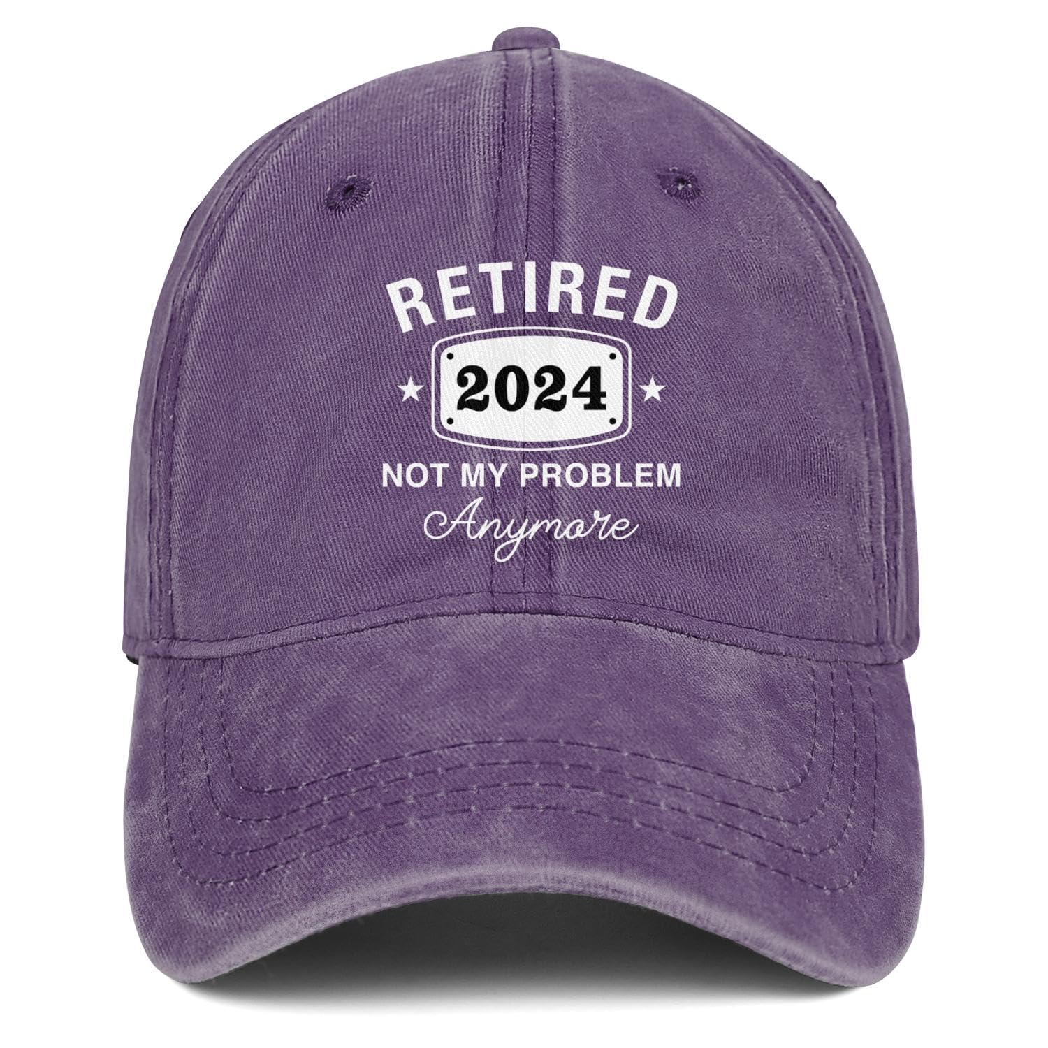 Retirement Gifts for Women Men Hat Retired 2024 Not My Problem Anymore Baseball Cap Purple