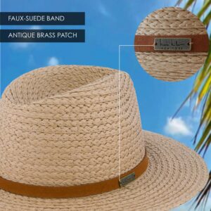 Nicole Miller Straw Sun Hats for Women, Tan