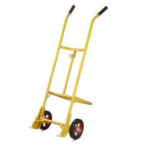 Saranya 18 Shop New Yellow Drum Hand Truck 1200 Lbs Capacity Heavy-Duty Steel Dolly Drum Cart 2 Rubber Wheels Gallon Dayton Industrial Fuel Barrel Factory Garage Transport 22.5" L x 19.5" W x 61" H