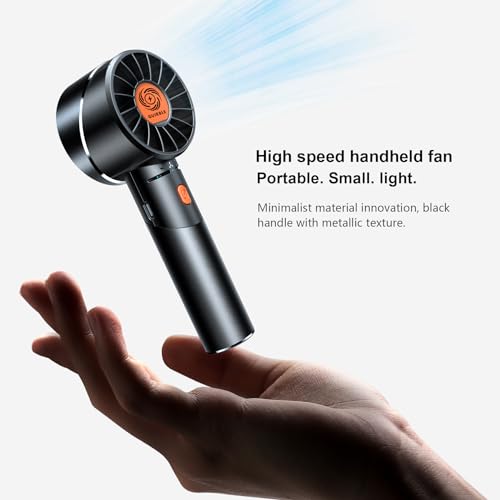 Guirble Handheld Fan,Portable Turbo Fan,Powerful Personal Fan(7000rpm High-Speed Motor,Battery Work 3-16 H),USB Rechargeable Mini Handheld Fan for Travel/Outdoor/Gift/Makeup (Black)