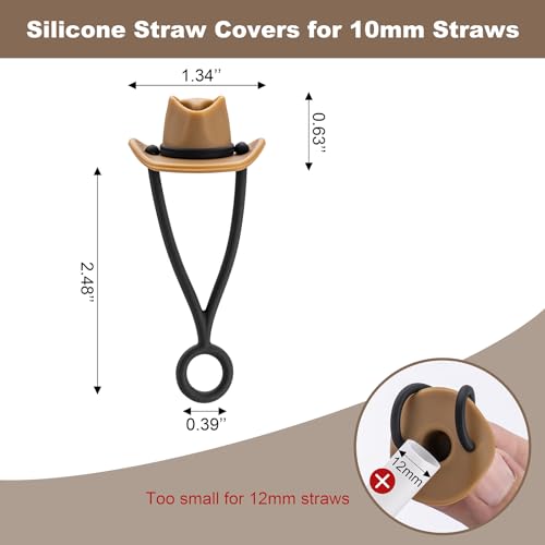 Straw Cover Cap for Stanley Cup 30 40 oz, Silicone Straw Toppers Cowboy Hat, Tumbler Cup Accessories for 10mm 0.4in Straw Cute Gifts for Women