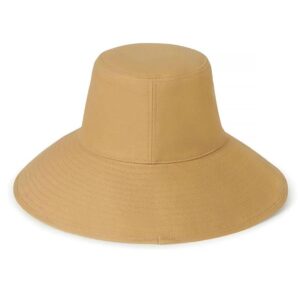 Lack of Color Women's Wide-Brimmed Cotton Canvas Holiday Bucket Hat (Small-Medium, Latte Canvas)