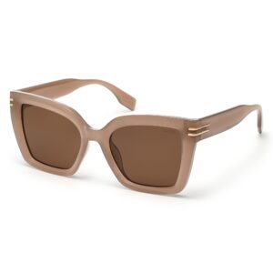 SOJOS Retro Oversized Polarized Cat Eye Sunglasses Womens Vintage Shades Trendy Stylish Sunnies SJ2291 with Brown/Brown Lens