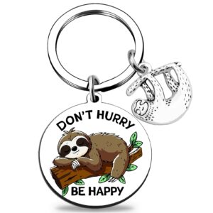 ikacvb cute sloth keychain funny sloth gifts for women girls sloth lovers birthday gift novelty sloth animal keychain gift jewelry small sloth party favors charm car key chain gifts