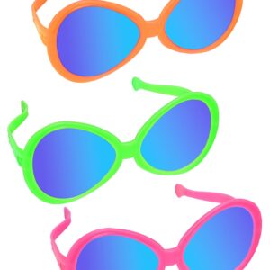 CiviLight 3 Pairs Jumbo Sunglasses Novetly Giant Sunglasses Swim Party Favors Halloween Novelty Glasses for Summer Beach (Orange Pink Green), OVER SIZE