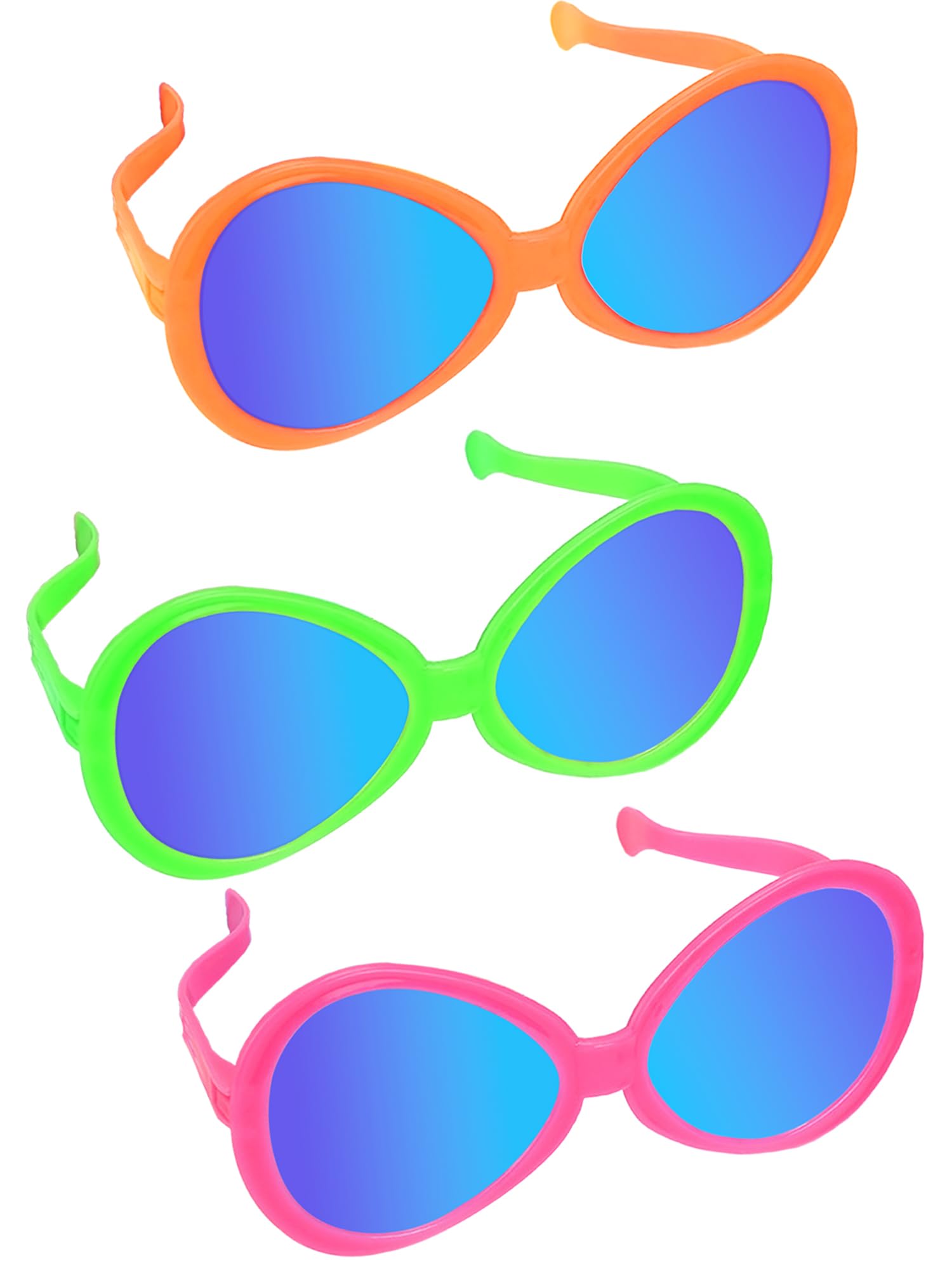 CiviLight 3 Pairs Jumbo Sunglasses Novetly Giant Sunglasses Swim Party Favors Halloween Novelty Glasses for Summer Beach (Orange Pink Green), OVER SIZE