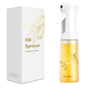 oil sprayer for cooking -200ml glass olive oil sprayer - oil sprayer - continuous spray with portion control - cooking sprayer - oil spray bottle - kitchen gadgets for air fryer, salad, cooking