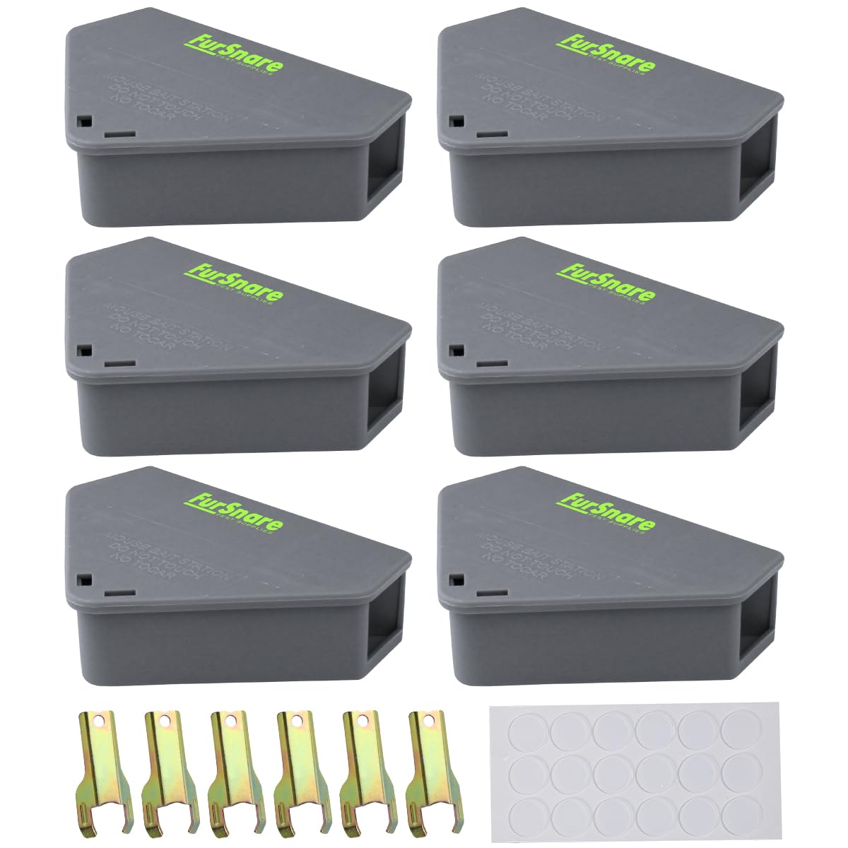 Mouse Bait Stations for Mice Outdoor and Indoor - Mice Bait Stations Box with Keys Fully Safety Design and Key Required Keeps Children and Pets Safe, Tamper-Proof, Weatherproof 6 Pack (Gray)