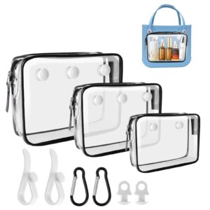 generic 6pack clear inserts pouch compatible for bogg bag, hooks & key chain holder for beach bogg bags, organize valuables accessories for bogg bags