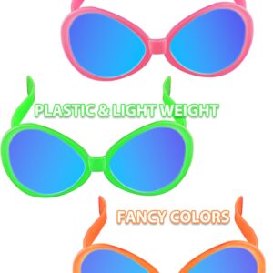 CiviLight 3 Pairs Jumbo Sunglasses Novetly Giant Sunglasses Swim Party Favors Halloween Novelty Glasses for Summer Beach (Orange Pink Green), OVER SIZE