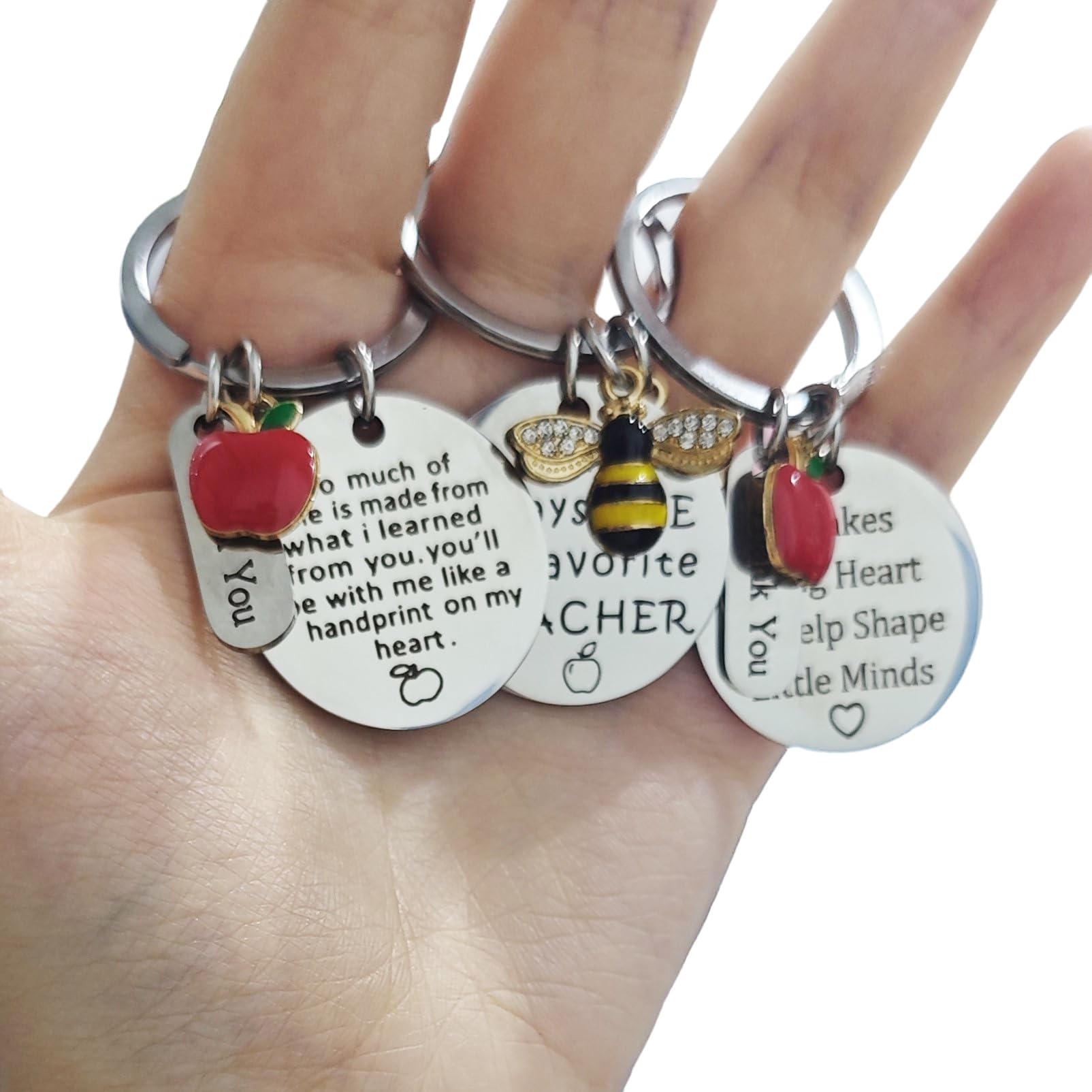 ChillOutPal Teacher Appreciation Gifts - 3Pc Teacher Keychain Set Perfect Christmas and Valentines Day Gifts for Teachers