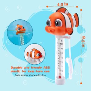 MKLZ Pool Thermometer Floating Easy Read, Large Size Water Thermometers, Temperature Gauge with String for Outdoor & Indoor Swimming Pools, Hot Tub, Ice Bath, Cold Plunge, Spa - Clown Fish