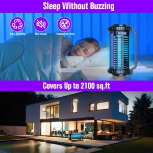 LEMYZO Solar Bug Zapper Outdoor, Upgraded Mosquito Zapper with Smart Light Sensor, 4000mAh Rechargeable Cordless Mosquito Killer with LED Lamp, High Powered Fly Trap for Patio, Backyard, Home,Camping