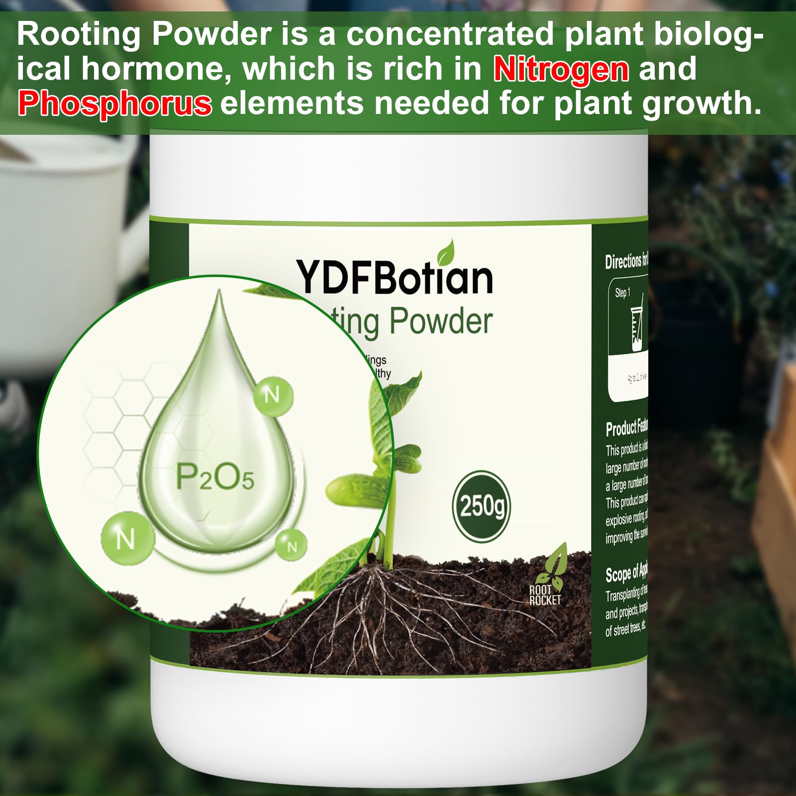 YDFBotian Rooting Powder, 8.8 oz, Plant Rooting Hormone, Rooting Hormone for Cuttings, Suitable for Violets, Azaleas, Rose, Geraniums, Coleus, Orchids, Vannamei and Most Indoor and Outdoor Plant