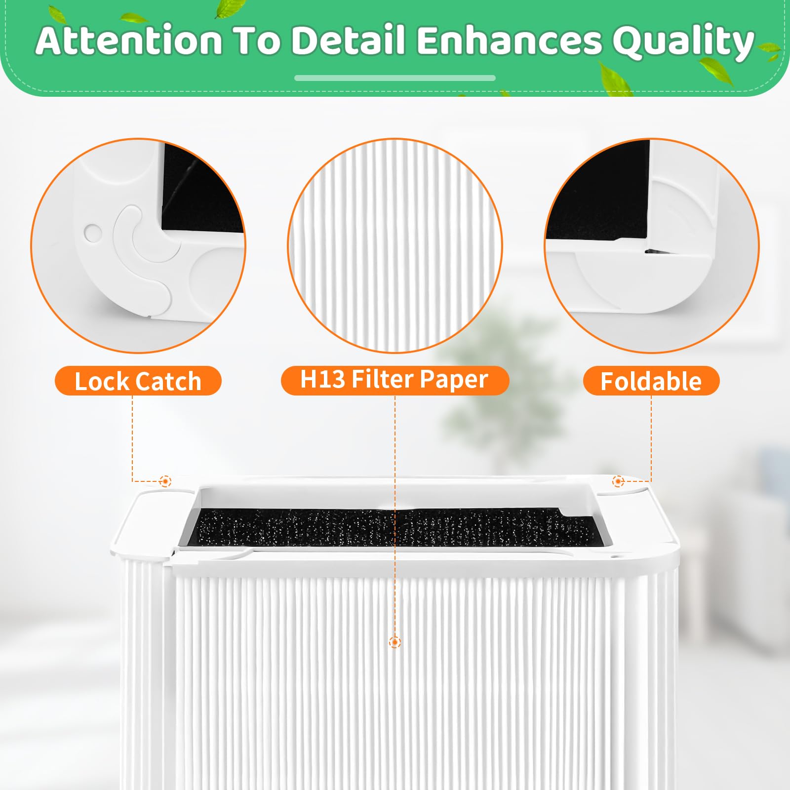 2 Pack 211+ Replacement Filter Compatible with Blueair Blue Pure 211+ Air Cleaner Purifier, Foldable Particle and Activated Carbon Replacement Filter