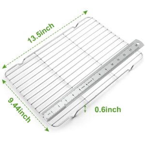 Decymis Cooling Rack and Baking Rack with Stainless Steel, 2 - Pack Heavy Duty Cooling Racks for Cooking and Baking, Sturdy Cookie Cooling Rack 13.5 x 9.4Inches, Easy to Clean Oven & Dishwasher Safe