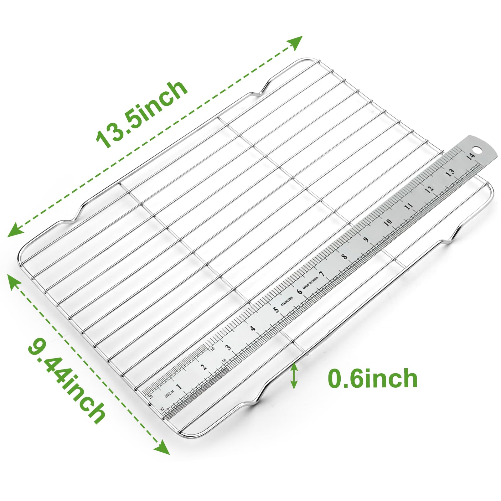 Decymis Cooling Rack and Baking Rack with Stainless Steel, 2 - Pack Heavy Duty Cooling Racks for Cooking and Baking, Sturdy Cookie Cooling Rack 13.5 x 9.4Inches, Easy to Clean Oven & Dishwasher Safe