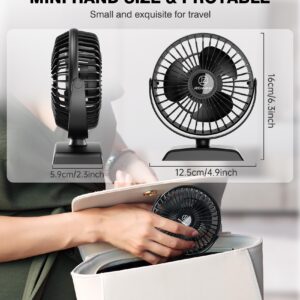 JZCreater USB Desk Fan, USB Fan Mini, 360 Rotation Desktop Fan with 3 Speed, Table Personal Cooling Fan, Quiet Mini Desk Fan, USB Powered, Small Fan for Home Office Bedroom Car Travel, Black