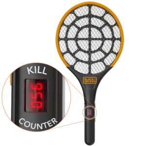 fly swatter bug zapper indoor and outdoor heavy-duty zap racket w/counter for flies, mosquitoes, gnats