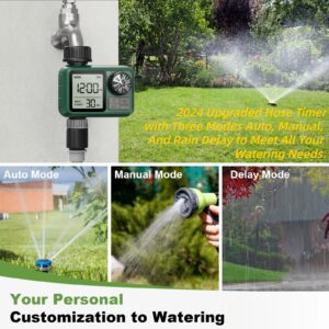 Sprinkler Timer, XinFuture Water Timer, Programmable Garden Hose Timer with Rain Delay, Manual& Automatic Watering System, Waterproof Digital Irrigation Timer Watering Lawn Evenly&Efficiently,1 Outlet