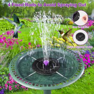 3.5W Solar Bird Bath Fountain Pump, Solar Powered Water Pump, Outdoor Water Fountain Pump with 8-in-1 Nozzles, 4 Fixed Pipes for Hummingbirds, Garden, Pool, Pond