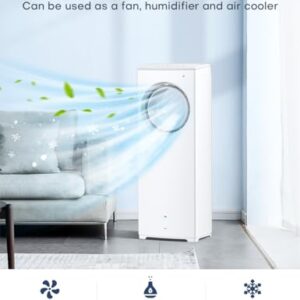 BALKO 3 IN 1 Portable Air Conditioners, 32 INCH Evaporative Air Cooler for Room w/Sleep/Natural/Normal Mode, 3 Speeds, Remote & 1-8H Timer for Auto-Off, 1 Gal Water Tank, Swamp Cooler Bedroom Indoor