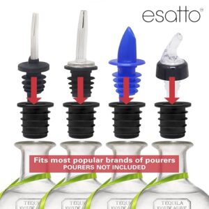 Esatto Liquor Pourer Adapters - 6 Pieces Set, Perfect for Large Olive Oil Bottles and Liquor Bottles - Up to 1 Inch/25mm Neck Converts Any Spout into a Large Pour Spout